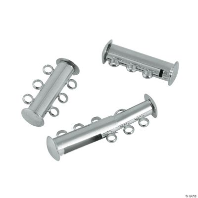 3 Strand Slide Lock Clasps - Silvertone - Discontinued