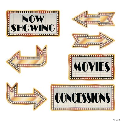 Movie Night Directional Sign Cutouts - 6 Pc. | Oriental Trading