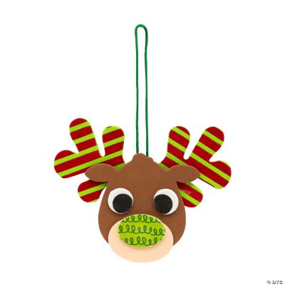 4 1/2" x 4" Patterned Reindeer Christmas Ornament Craft Kit - Makes 12