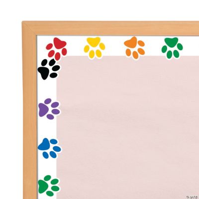 36" x 3 1/2" Paw Print Cardstock Bulletin Board Borders - 12 Pc.