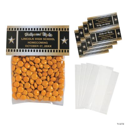 Bulk 50 Pc. DIY Personalized Hollywood Nights Cellophane Favor Bags