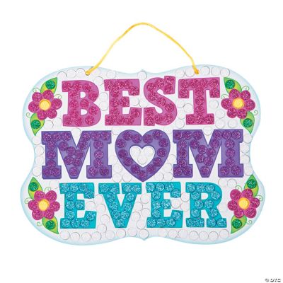 Mom Glitter Mosaic Sign Craft Kit - Makes 12 | Oriental Trading