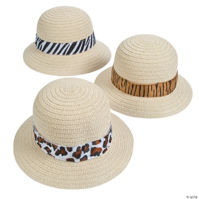 Adult’s Pith Helmets with Animal Print Band - 12 Pc. | Oriental Trading