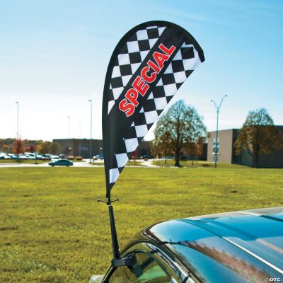 Special Checkered Swoop Car Flag - 2 Pc. | Oriental Trading