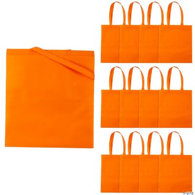 15" x 17" Large Orange Tote Bags - 12 Pc. | Oriental Trading