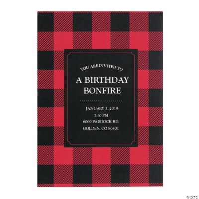 Personalized Buffalo Plaid Invitations - Discontinued