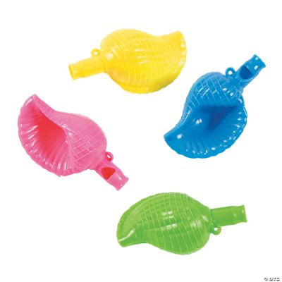 3 1/4" Bright Color Seashell Toy Whistles Assortment - 12 Pc ...
