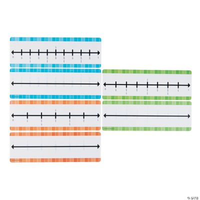 12" x 4" Wipe-Off Fraction Assorted Colors Plastic Number Lines - 30 Pc ...