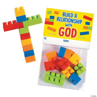 1" - 1 3/4" Color Brick Cross Valentine Exchanges for 12 | Oriental Trading