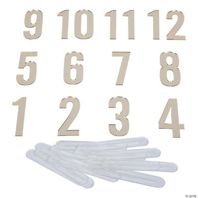 1 - 12 Gold Mirror Table Numbers - Party Supplies - 12 Pieces ...