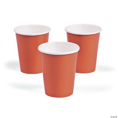 9 oz. Pumpkin Orange Disposable Paper Cups - 24 Ct. | Oriental Trading