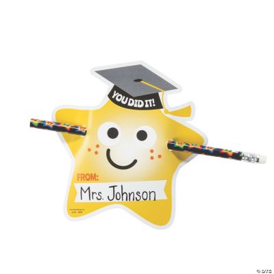 From Your Teacher Graduation Pencil Giveaways with Card - 24 Pc.