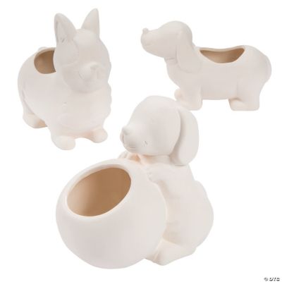 DIY Ceramic Puppy Planters - 6 Pc. | Oriental Trading