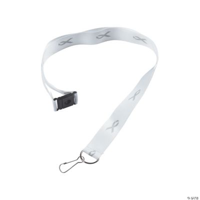 Grey Awareness Ribbon Badge Holder Breakaway Lanyards - 12 Pc ...