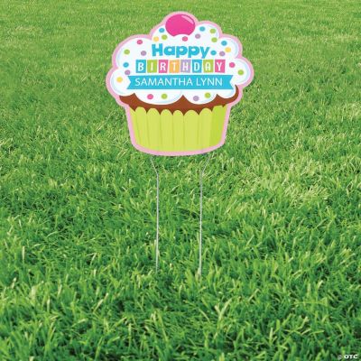 Personalized 24" x 16" Cupcake Sprinkles Yard Sign | Oriental Trading