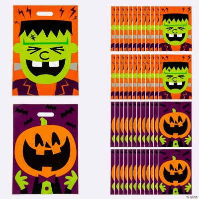 12 1/2" x 17" Bulk 50 Pc. Halloween Character Plastic Trick-or-Treat ...