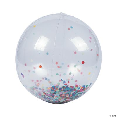 Inflatable 11" Large Confetti Beach Balls - 6 Pc.