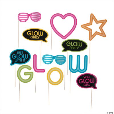 Neon Glow Party Photo Stick Props- 12 Pc. | Oriental Trading