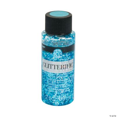 2-oz. FolkArt® Glitterific™ Aqua Blue Acrylic Paint | Oriental Trading