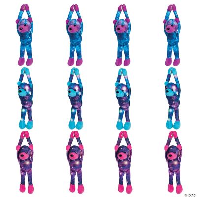 12" Long Arm Purple, Blue & Pink Galaxy Stuffed Bears - 12 Pc ...
