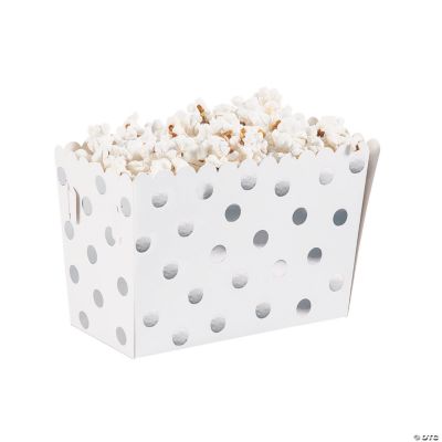 Silver Dot Popcorn Box Food Trays - 12 Pc. | Oriental Trading