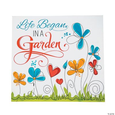 Wood & Linocut Prints Life began in a Garden sign. Prints etna.com.pe