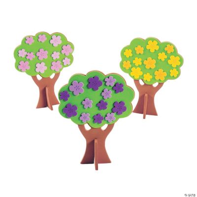 6" x 8" 3D Spring Tree with Flowers Foam Craft Kit - Makes 12 ...