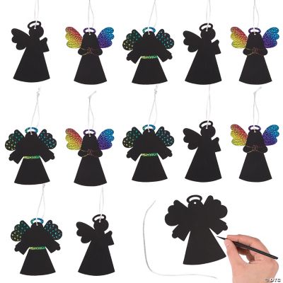 Magic Color Scratch Angel Christmas Ornaments - 24 Pc.