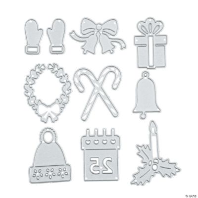 Christmas Icons Cutting Dies - 10 Pc. | Oriental Trading