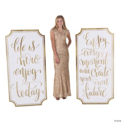 61" White & Gold Inspirational Saying Sign Cardboard Cutout Stand-Ups ...
