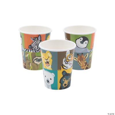 9 oz. Wild Encounters Zoo Animals Disposable Paper Cups - 8 Ct ...