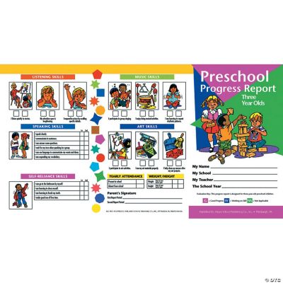 (6 Pk) Progress Reports Pk Age 3 | Oriental Trading