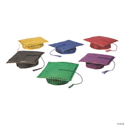 Kids Sequin Elementary School Graduation Mortarboard Hats - 12 Pc ...