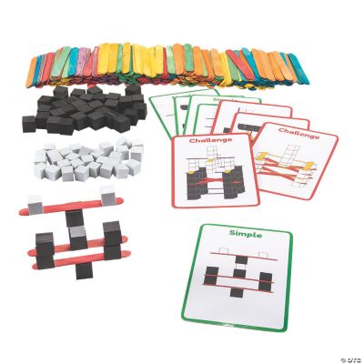 6" x 9" STEM Foam Cube and Craft Stick Building Set - 484 Pc.