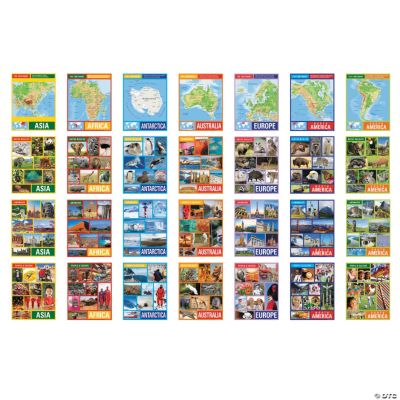 17" x 22" Earth's Seven Continents Learning Charts - 28 Pcs. | Oriental ...
