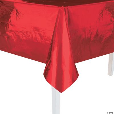 Red Metallic Plastic Tablecloth - Discontinued