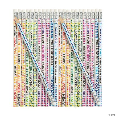 Colorful Bible Verse Pencils - 24 Pc.