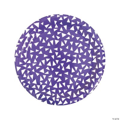 Purple Terrazzo Triangle Print Round Paper Dinner Plates - 8 Ct ...