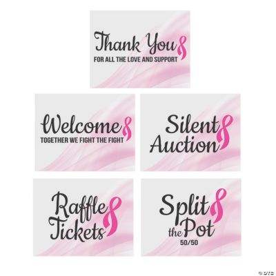 Pink Ribbon Raffle Poster Set - 6 Pc. | Oriental Trading