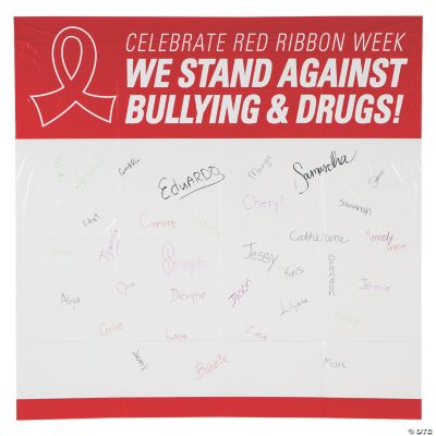6 Ft. x 6 Ft. Celebrate Red Ribbon Week Plastic Autograph Poster ...