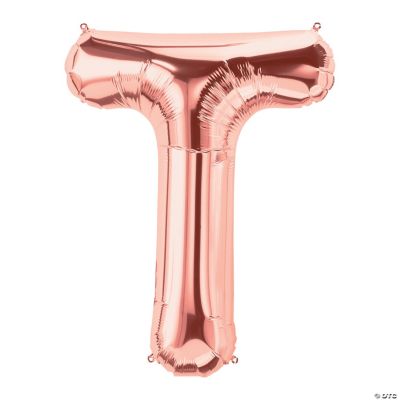 T-Shaped Rose Gold Letter 34" Mylar Balloon | Oriental Trading