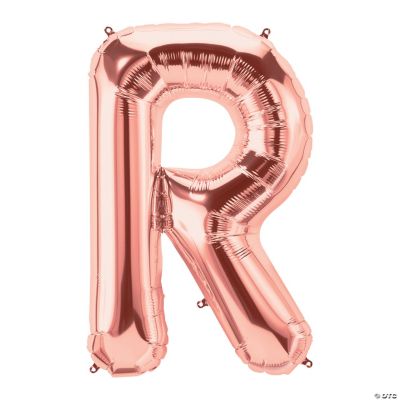R-Shaped Rose Gold Letter 34" Mylar Balloon | Oriental Trading