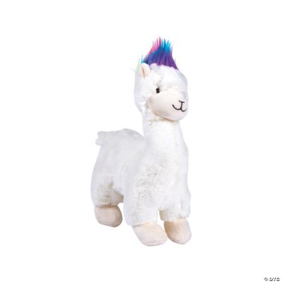 13" Multicolor Mohawk Stuffed Llama | Oriental Trading