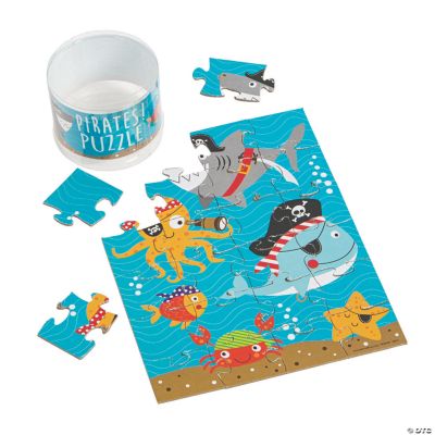 Mini Pirate Animal Puzzles - Set of 12 - Discontinued