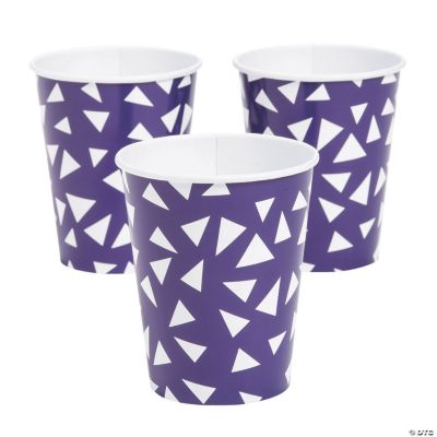9 oz. Purple Terrazzo Triangle Print Disposable Paper Cups - 8 Ct ...