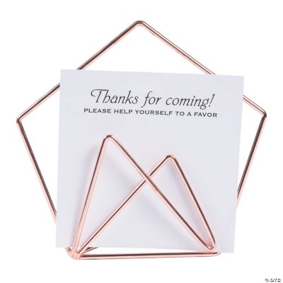 Rose Gold Geometric Sign Holder | Oriental Trading