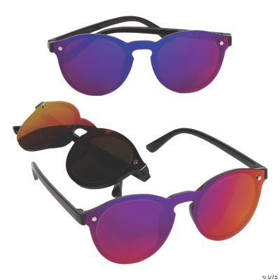 Adults Round Mirrored Sunglasses - 6 Pc. - Discontinued