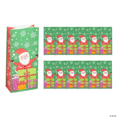 4 1/2" x 9 1/2" Christmas Santa Paper Treat Bags - 12 Pc. | Oriental ...