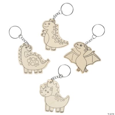 Color Your Own Dinosaur Keychains - 12 Pc. | Oriental Trading