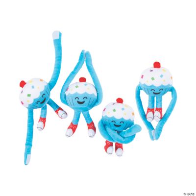 Colorful Long Arm Stuffed Birthday Cupcakes - 12 Pc. for Celebrations ...